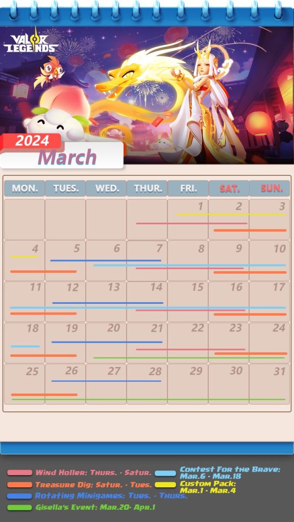 Valor Legends - March 2024 Event Calendar - Official Site