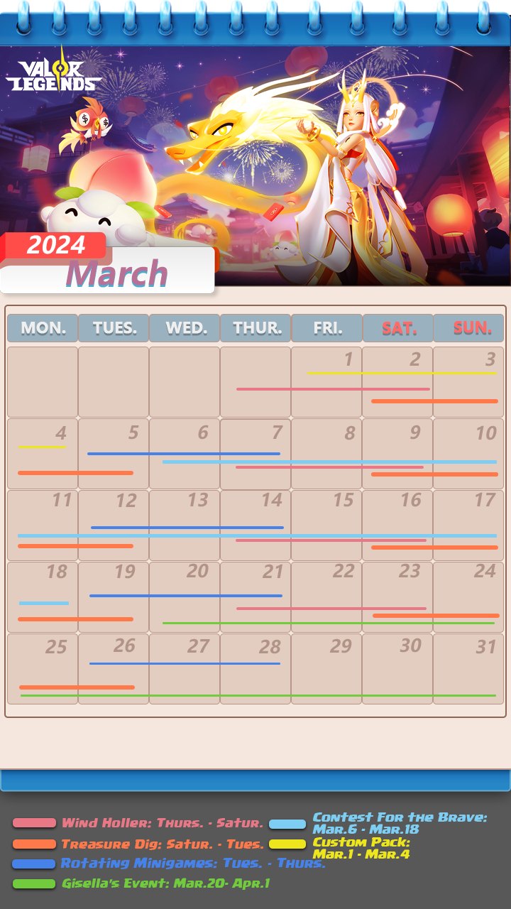 Valor Legends - March 2024 Event Calendar - Official Site